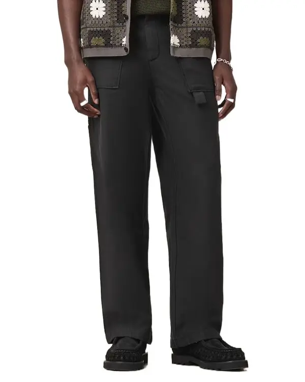 ALLSAINTS Logo Patch Straight-leg Pants - Kotoblack