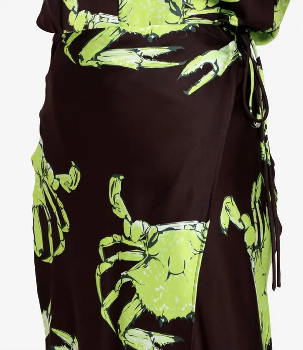 MSGM Printed Crab Motif Wrap Skirt