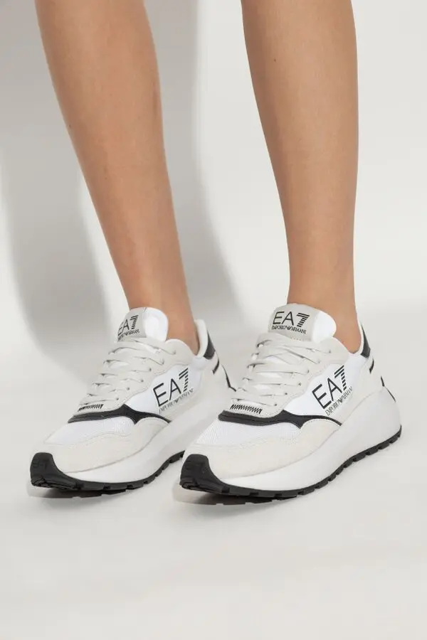 EA7 Logo Patch Lace-up Sneakers
