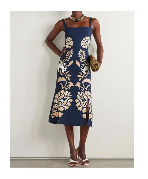 La DoubleJ Floral Pattern Midi Dress