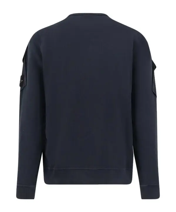 Stone Island Logo Patch Crewneck Sweatshirt - Blue