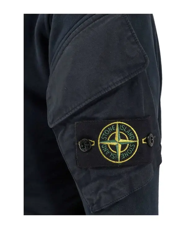 Stone Island Logo Patch Crewneck Sweatshirt - Blue