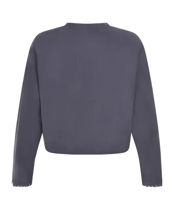ALYSI Cropped Embellished Trim Top