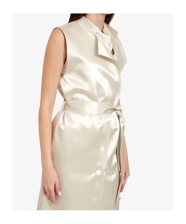 Philosophy Di Lorenzo Serafini Sleeveless Long Button-front Jacket