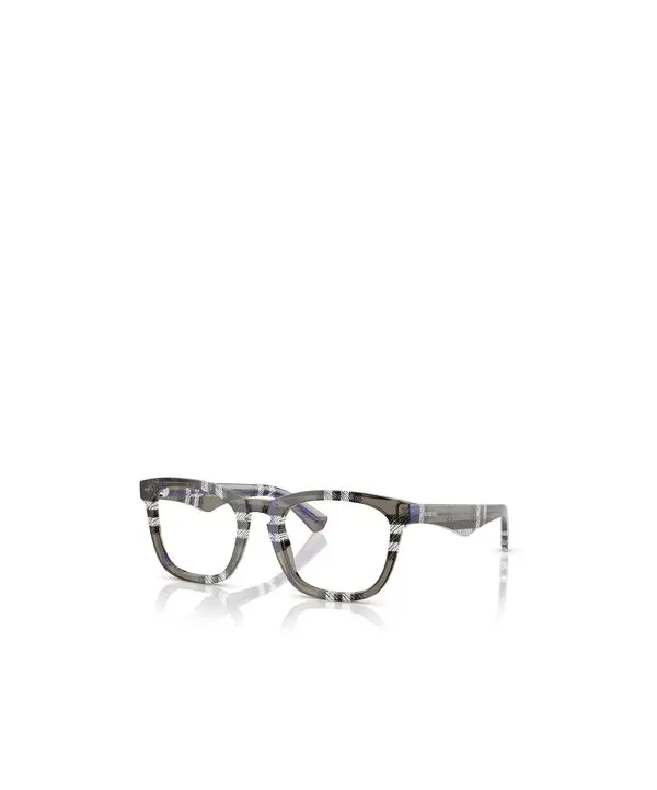 Burberry Square Frame Eyeglasses With Plaid Pattern