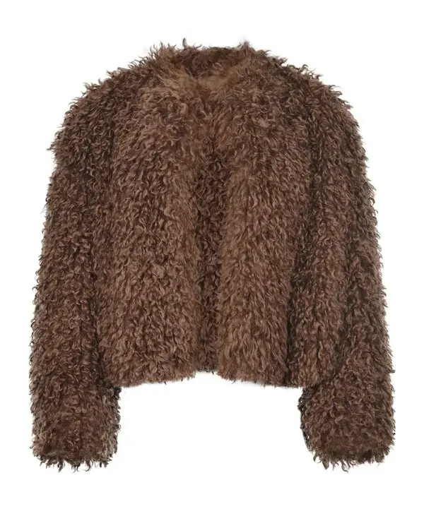 Tagliatore Crew Neck Fur Jacket