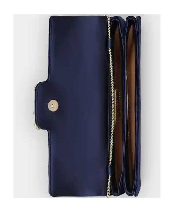 ROGER VIVIER Flower Strass Buckle Clutch Bag In Velvet - Black