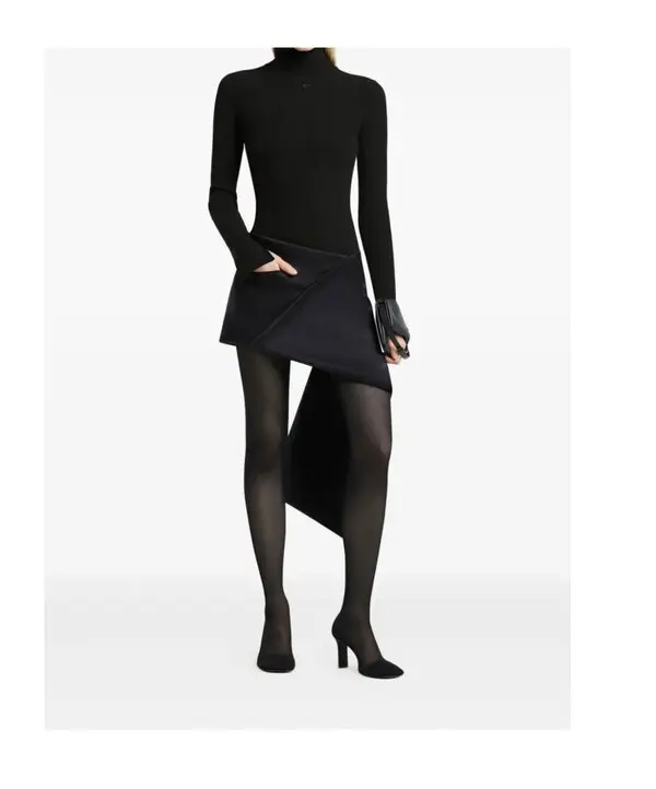COURREGES Rib-knit Mock Neck Jumpsuit