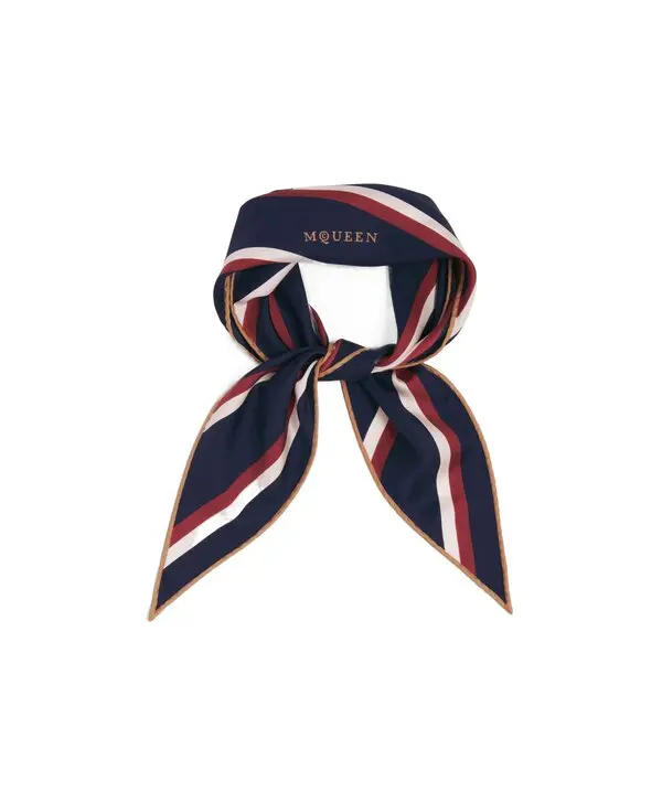 Alexander McQueen College Stripe Losange Scarf - Black