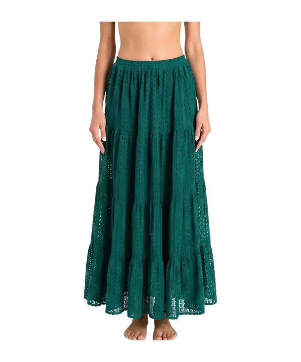TWINSET Openwork Tiered Maxi Skirt