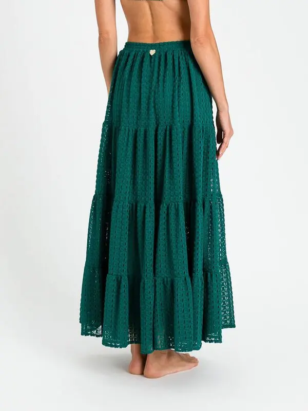 TWINSET Openwork Tiered Maxi Skirt