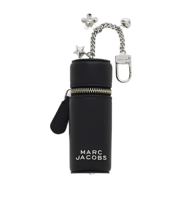 Marc Jacobs The Lipstick Logo Lettering Zipped Bag Charm - Black