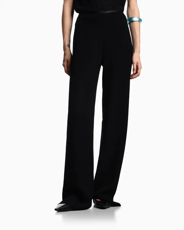 Emporio Armani Wide-leg Trousers - Black