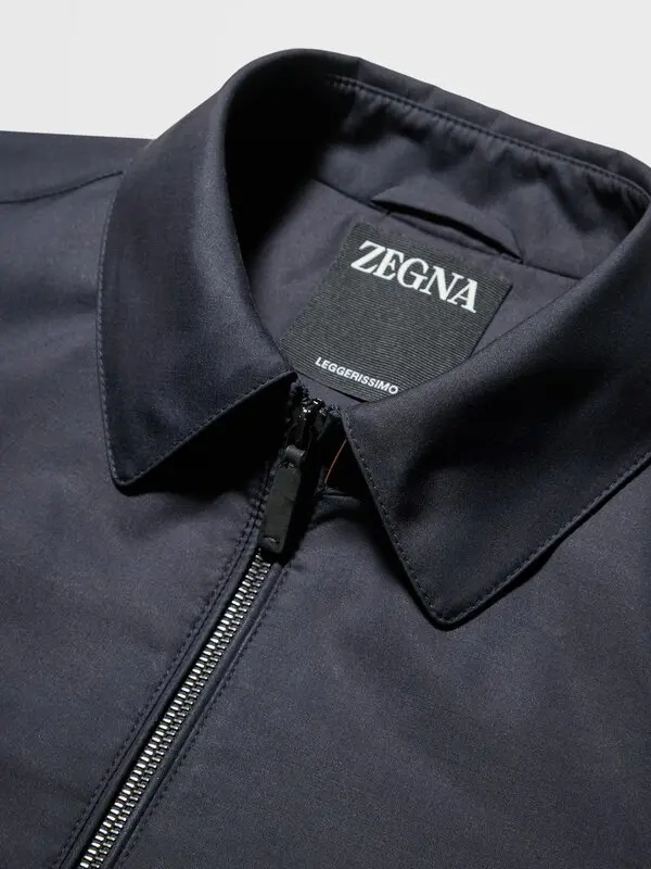 Zegna Leggerissimo Zip-up Shirt Jacket - Black