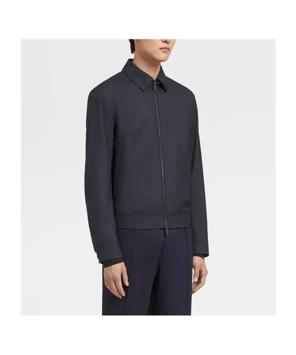 Zegna Leggerissimo Zip-up Shirt Jacket - Black