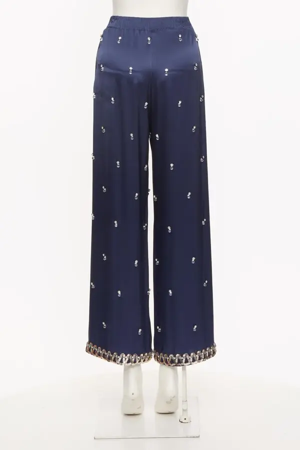 Valentino Garavani Wide Leg Embellished Trousers