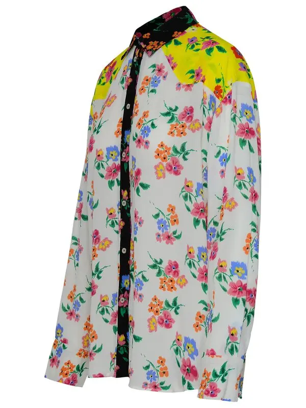 MSGM All-over Floral Printed Buttoned Blouse