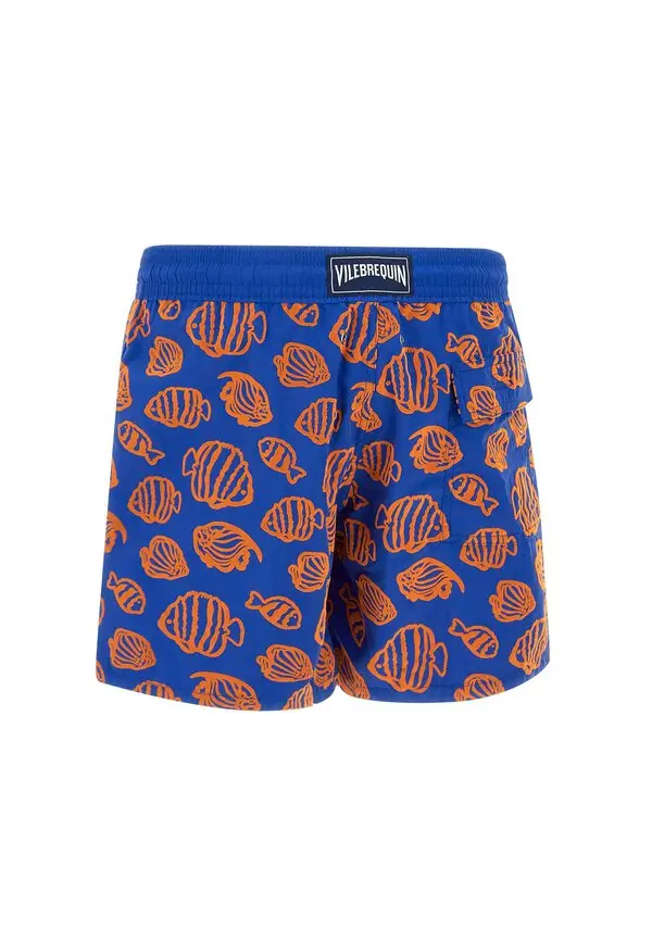 Vilebrequin Drawstring Swim Shorts With Printed Fish Motif
