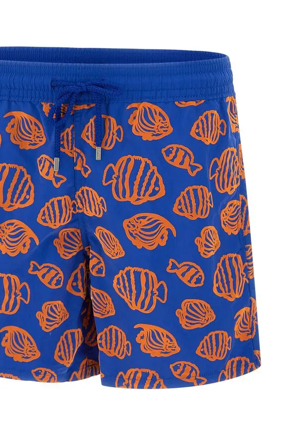 Vilebrequin Drawstring Swim Shorts With Printed Fish Motif