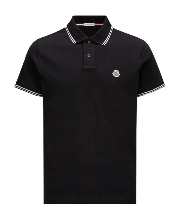 Moncler Logo Patch Polo Shirt - Black