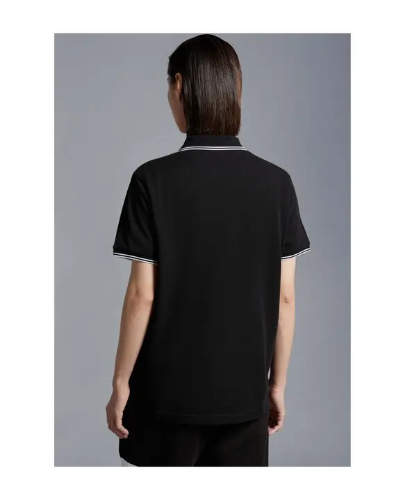 Moncler Logo Patch Polo Shirt - Black