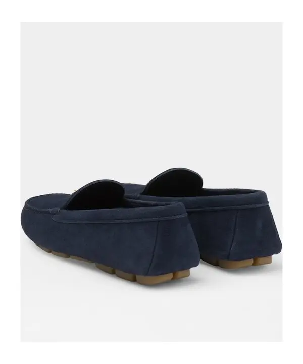 Prada Triangle-logo Slip-on Driving Loafers - Blue