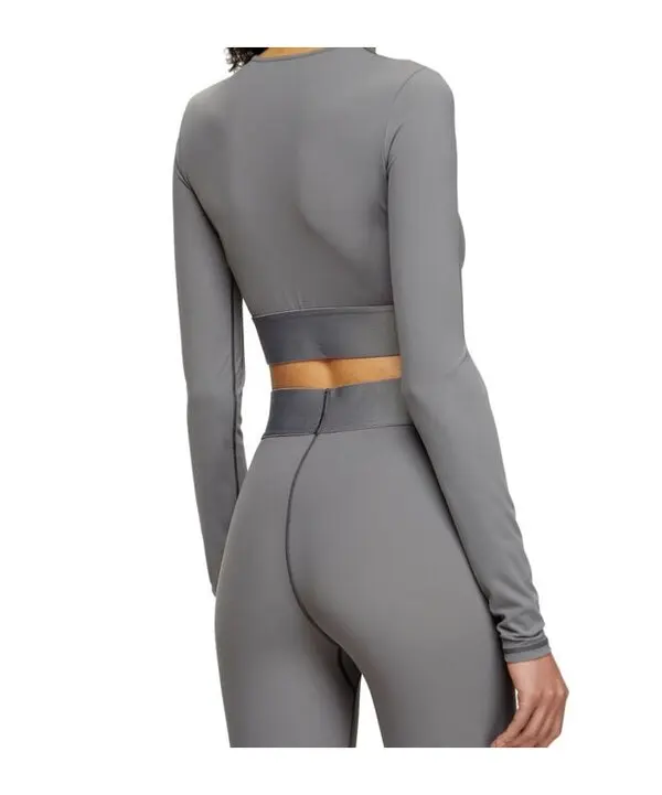 DIESEL® Long Sleeve Cropped Top With Logo Waistband
