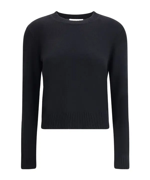LISA YANG Ribbed Knit Crew Neck Sweater - Black