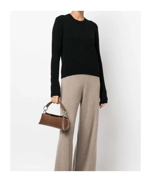 LISA YANG Ribbed Knit Crew Neck Sweater - Black