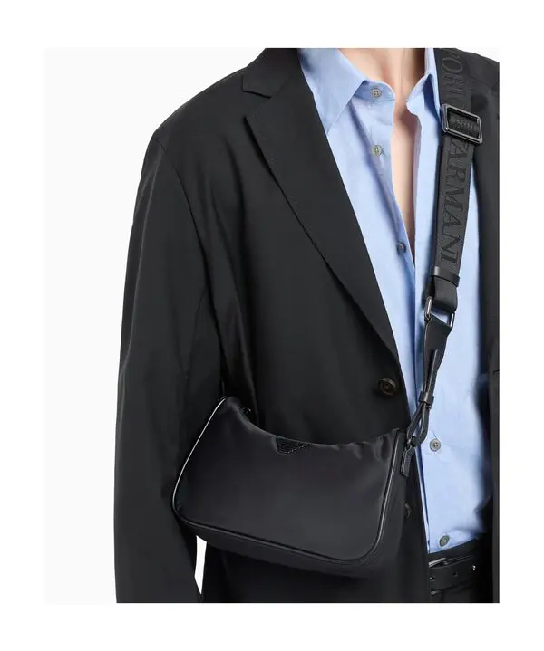 Emporio Armani Logo Plaque Mini Hobo Bag