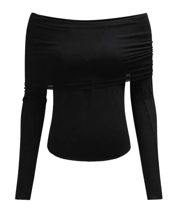 THOM KROM Off-the-shoulder Draped Long-sleeve Top