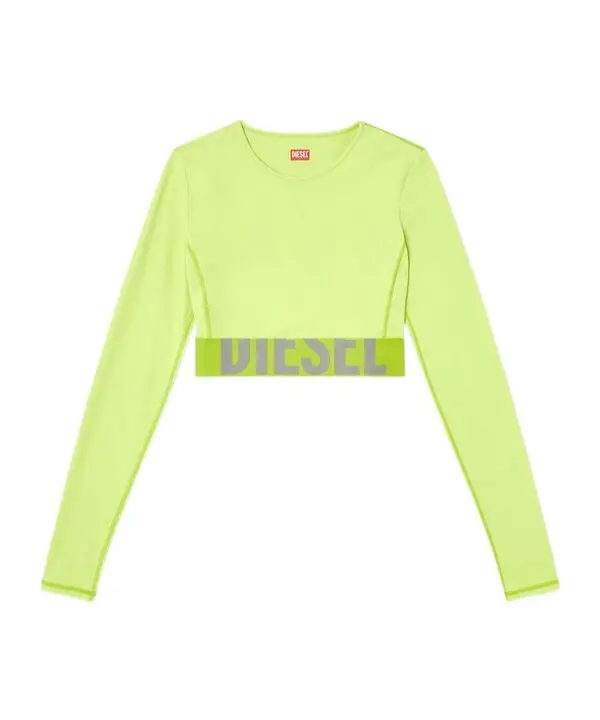 DIESEL® Melissa Cropped Long Sleeve Top With Logo Waistband