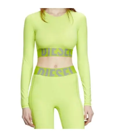 DIESEL® Melissa Cropped Long Sleeve Top With Logo Waistband