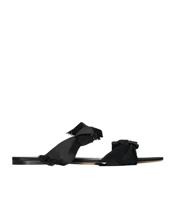 THE ROW Vika Satin Knot Sandals - Black