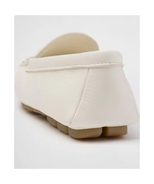 Prada Buckskin-print Embossed Driving Loafers - Ivory
