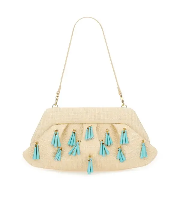 THEMOIRE Emera Clutch Bag With Tassel Embellishments
