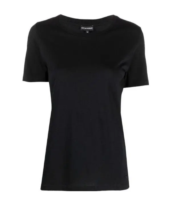 Emporio Armani Round Neck Cotton T-shirt - Black