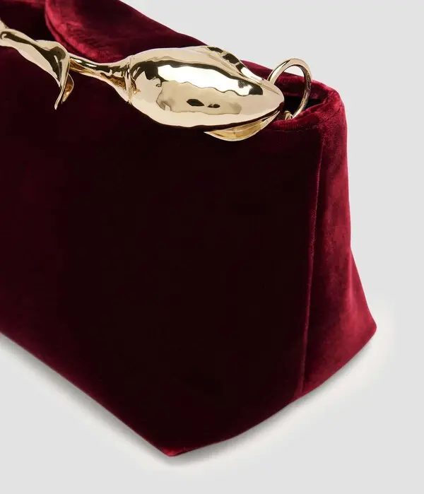 Erdem Mini Bloom Velvet Bag - Black