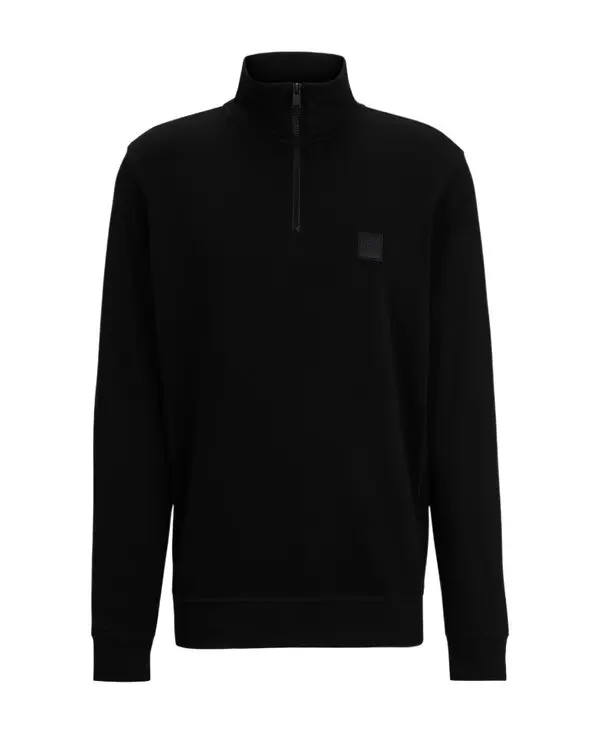 Hugo Boss Quarter Zip Sweater With Logo Patch