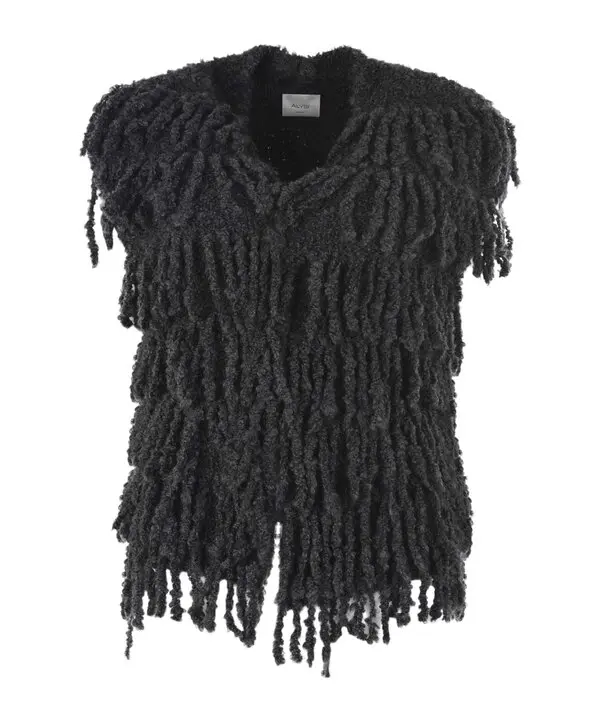 ALYSI Sleeveless Fringe Gilet