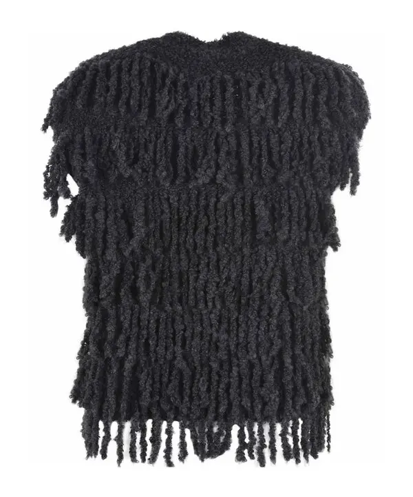 ALYSI Sleeveless Fringe Gilet