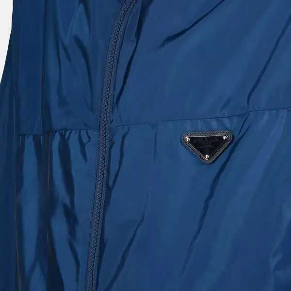 Prada Oversized Zip-up Jacket With Enamelled Triangle Logo