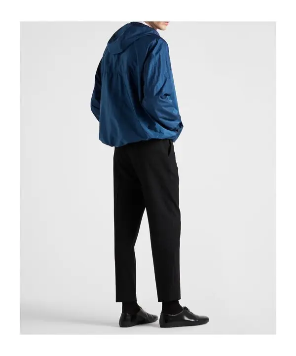 Prada Oversized Zip-up Jacket With Enamelled Triangle Logo