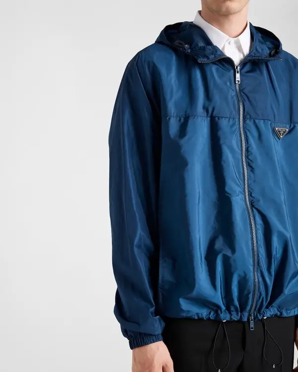 Prada Oversized Zip-up Jacket With Enamelled Triangle Logo