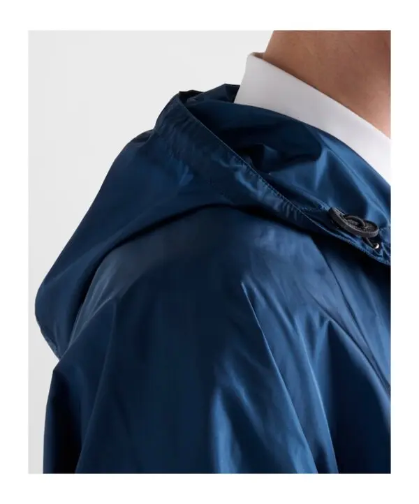 Prada Oversized Zip-up Jacket With Enamelled Triangle Logo