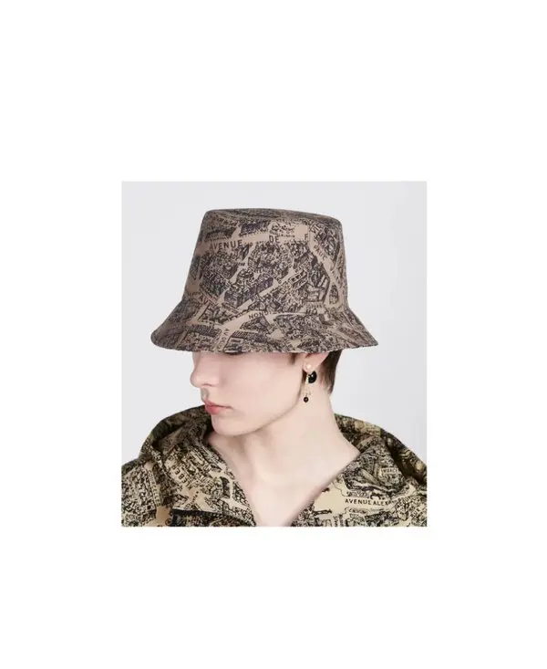 Dior Teddy-d Plan De Paris Reversible Small Brim Bucket Hat