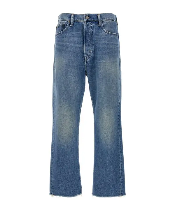 Polo Ralph Lauren Cropped Jeans With Frayed Hem - Blue