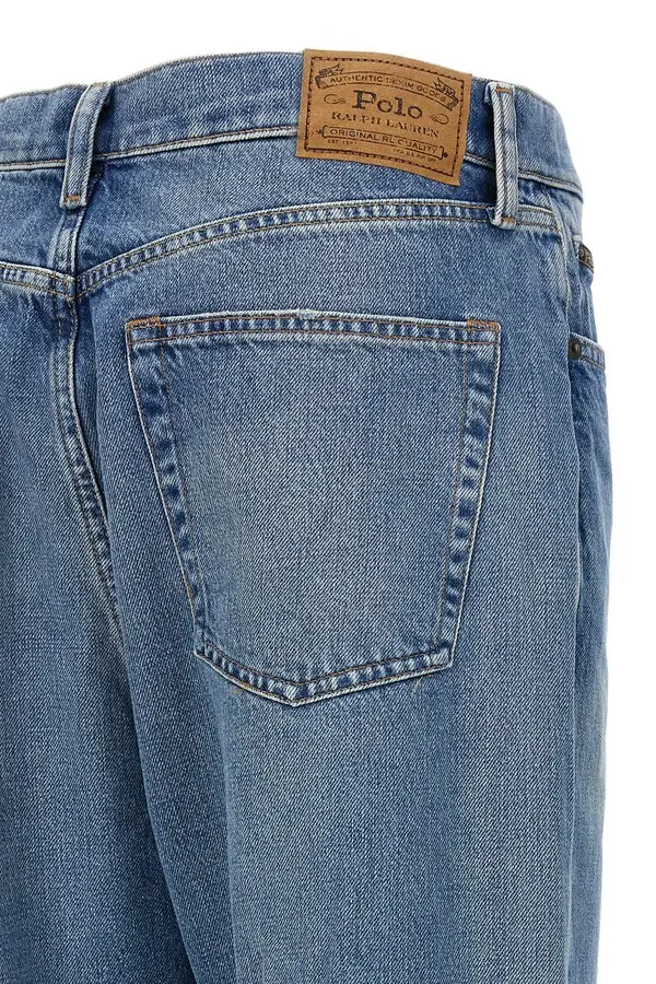 Polo Ralph Lauren Cropped Jeans With Frayed Hem - Blue