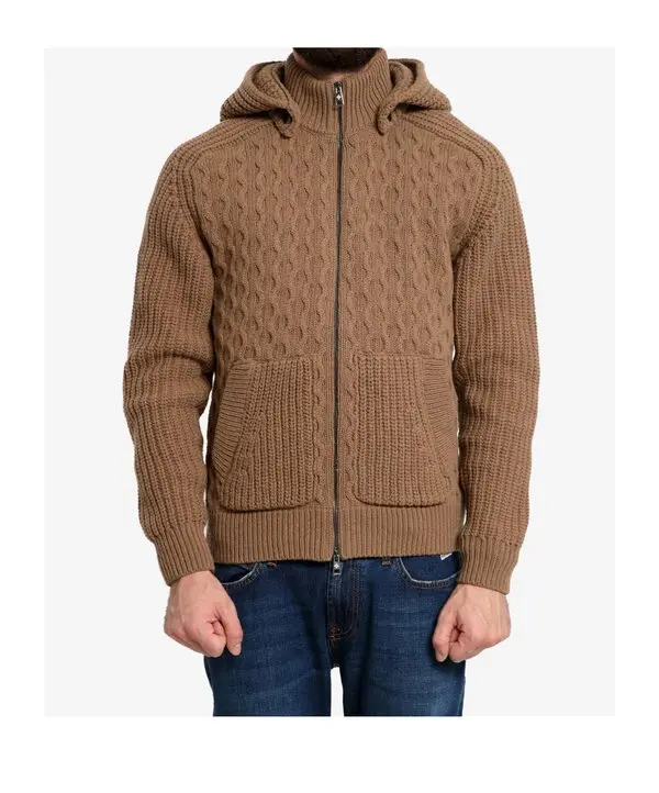 Tagliatore Long-sleeved Knitted Cardigan With Hood