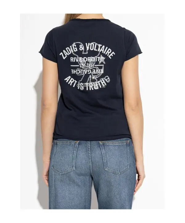 Zadig&Voltaire Button Detail Graphic T-shirt